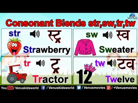 Learn English ~ Consonant Blends - str,sw,tr,tw | English Grammar For Kids