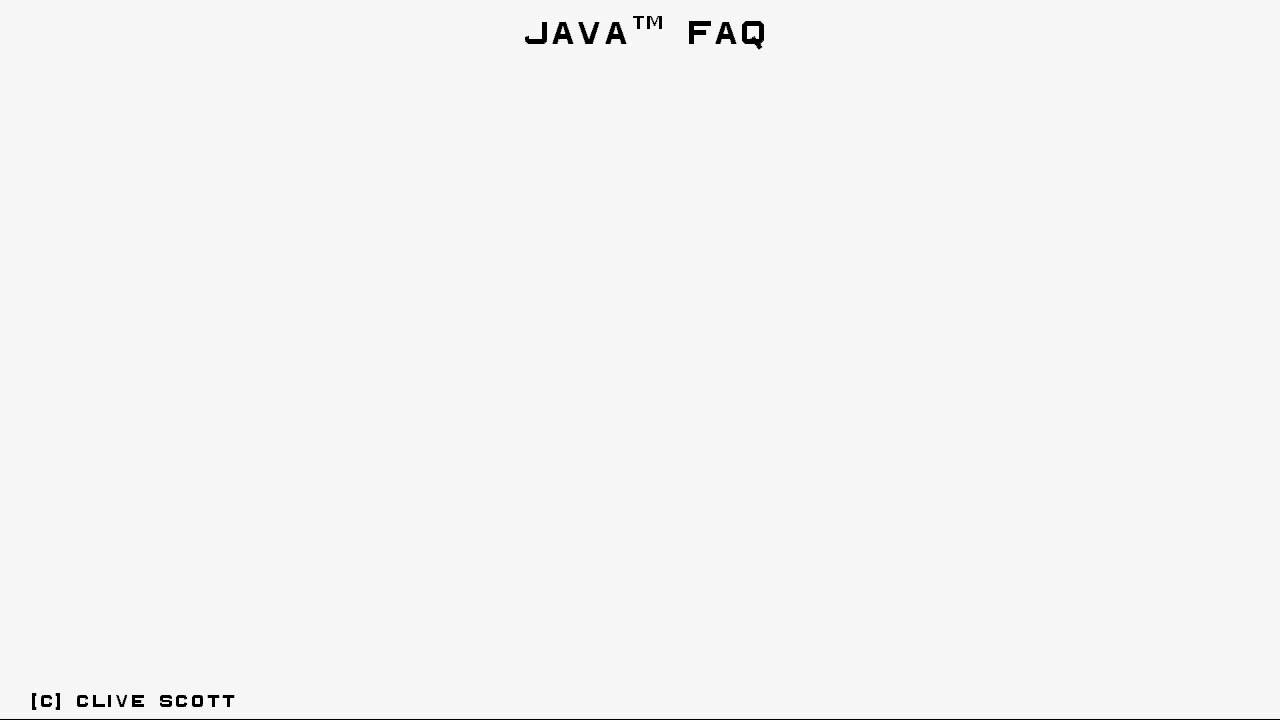 Java FAQ