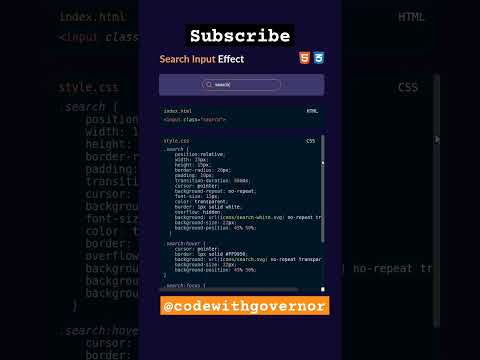 Search input effect | html | css #coding #goversindhitcourse #ai