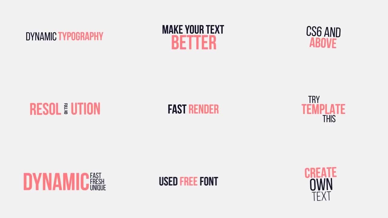 Dynamic Typography After Effects Templates