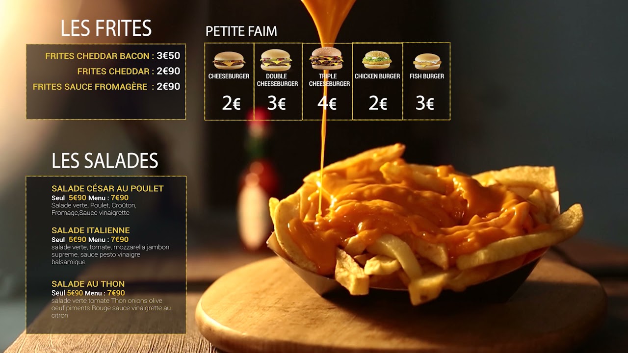 Menu Board Vidéo Filmé et créer par Paprika Digital