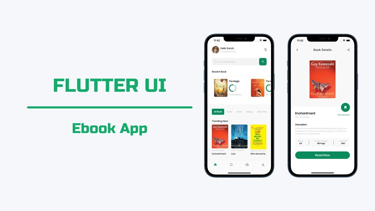 Flutter UI Ebook App - SpeedCode