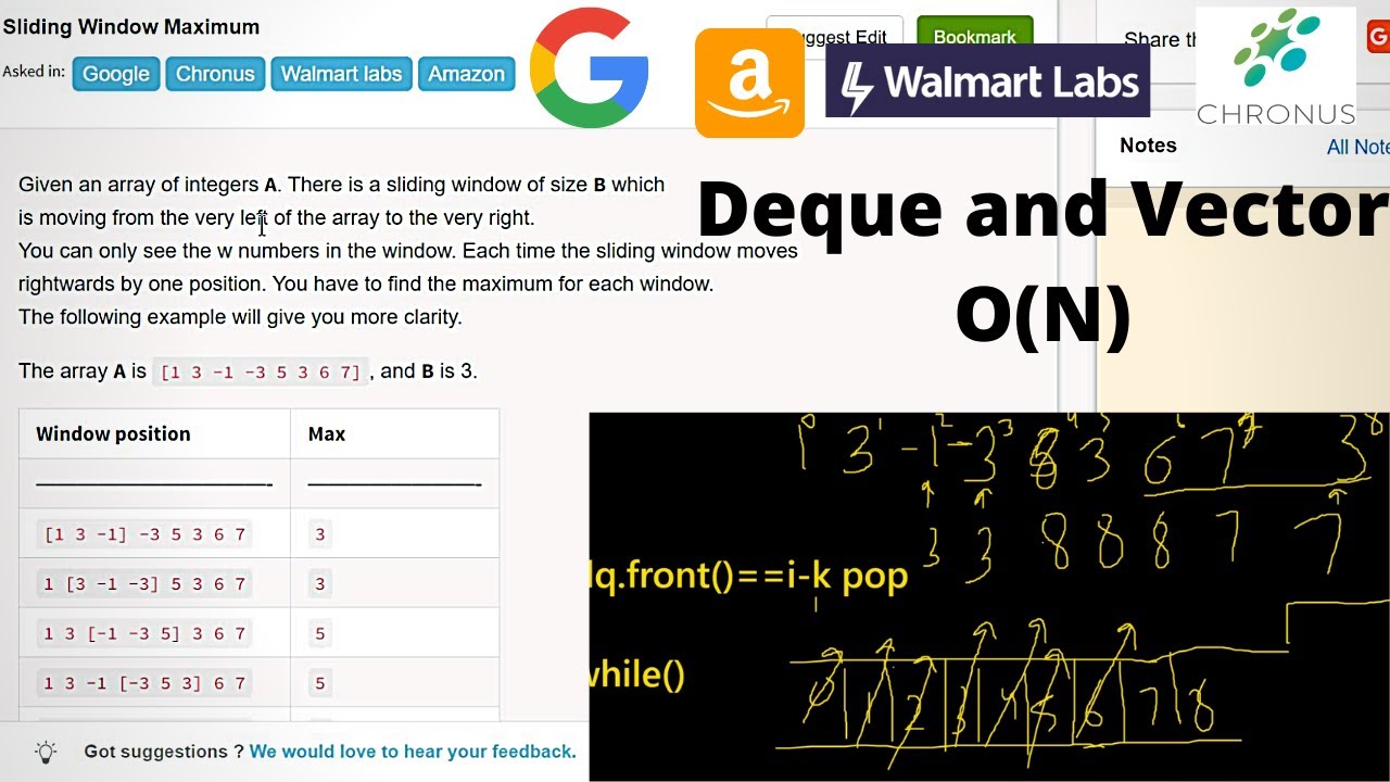 9.4 SLIDING WINDOW MAXIMUM (Stacks and Queues)-Interviewbit #stack#programming#queue