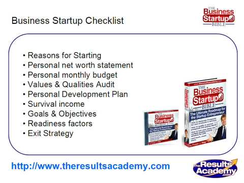 Business Startup Checklist from Small Business Startup Coach Part 1