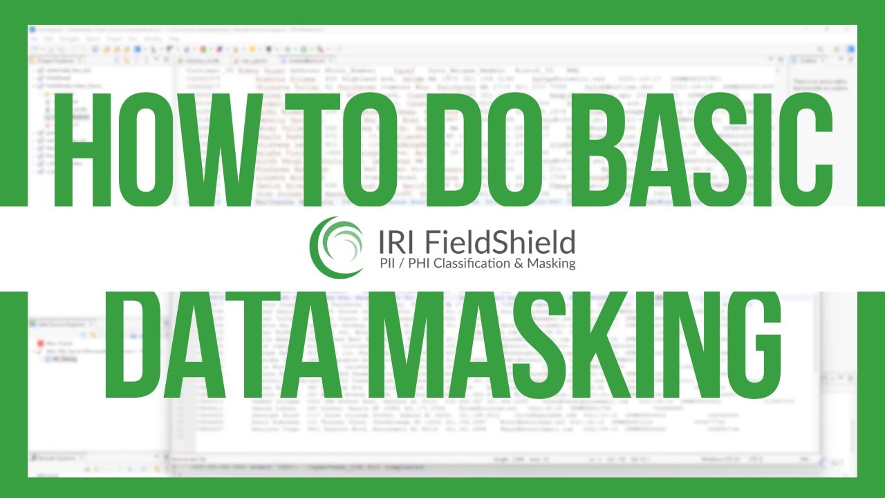 Basic IRI FieldShield Data Masking Job