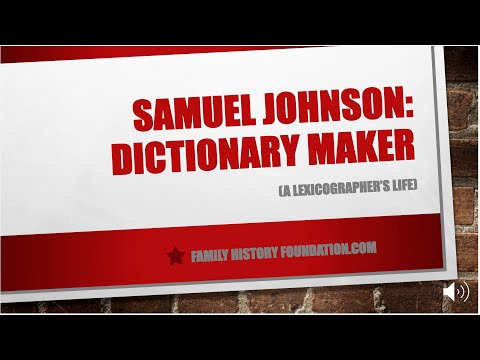Samuel Johnson Dictionary Maker (A Lexicographer’s Life)