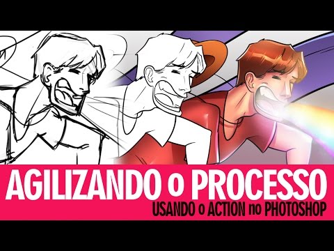 Como usar ACTIONS no Photoshop ( No desenho )