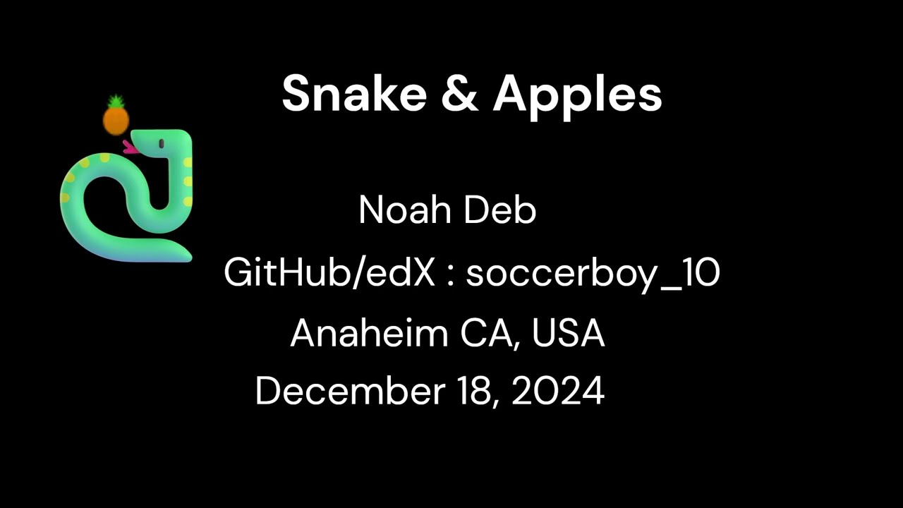 Snake & Apples - CS50 Python Final Project