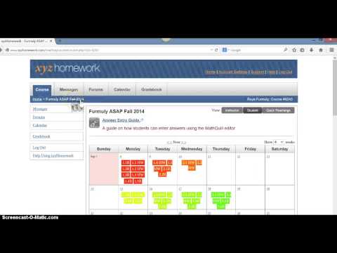 xyz Homework Interface