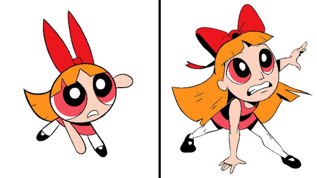 Artist Illustrates Popular Cartoon Characters In Their Official Style VS Her Own
