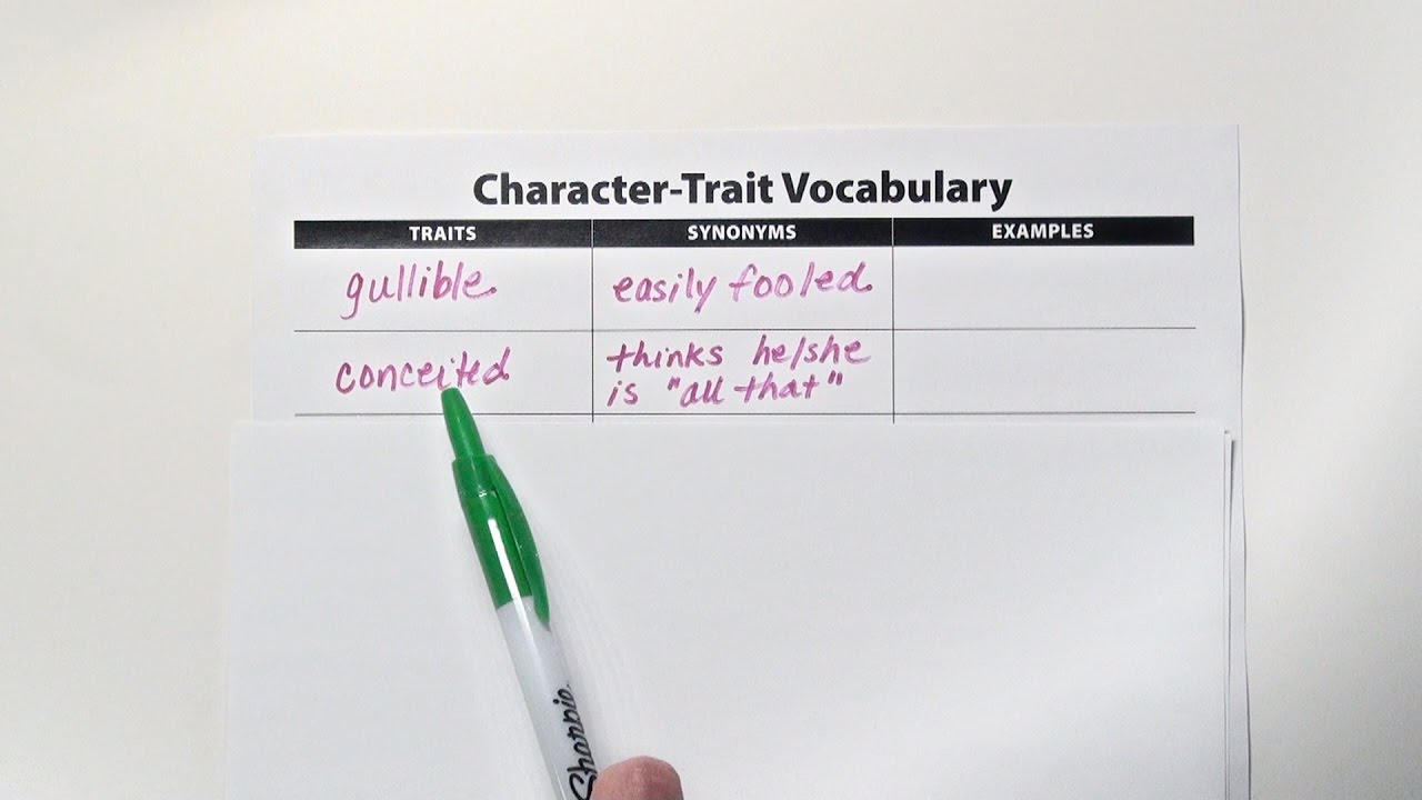 Clarify character traits versus feelings