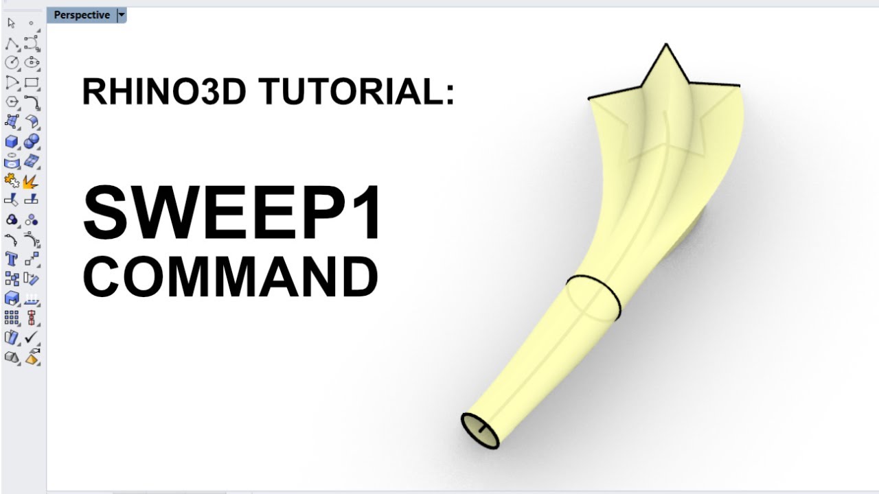 Rhino Basic Tutorial:  Sweep1 (Rail) Command