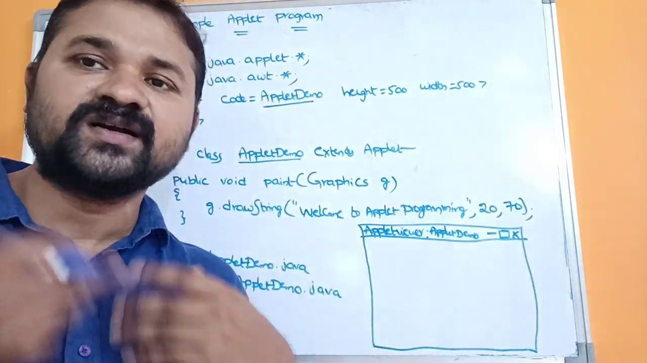 Simple Applet Program to display HelloWorld message || Java Programming