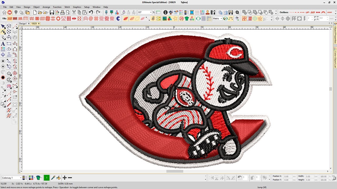 Best Cincinnati Reds 3d Embroidery logo.