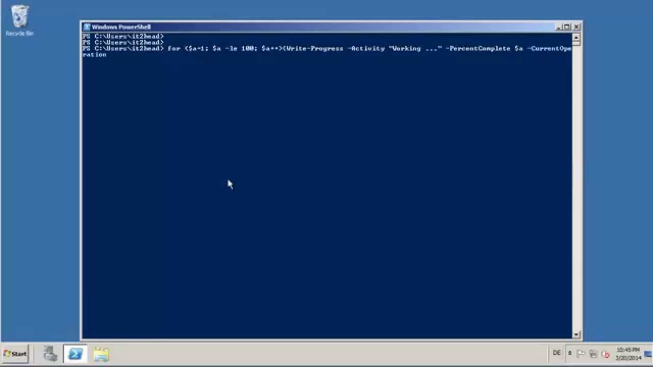how to use progressbar in powershell
