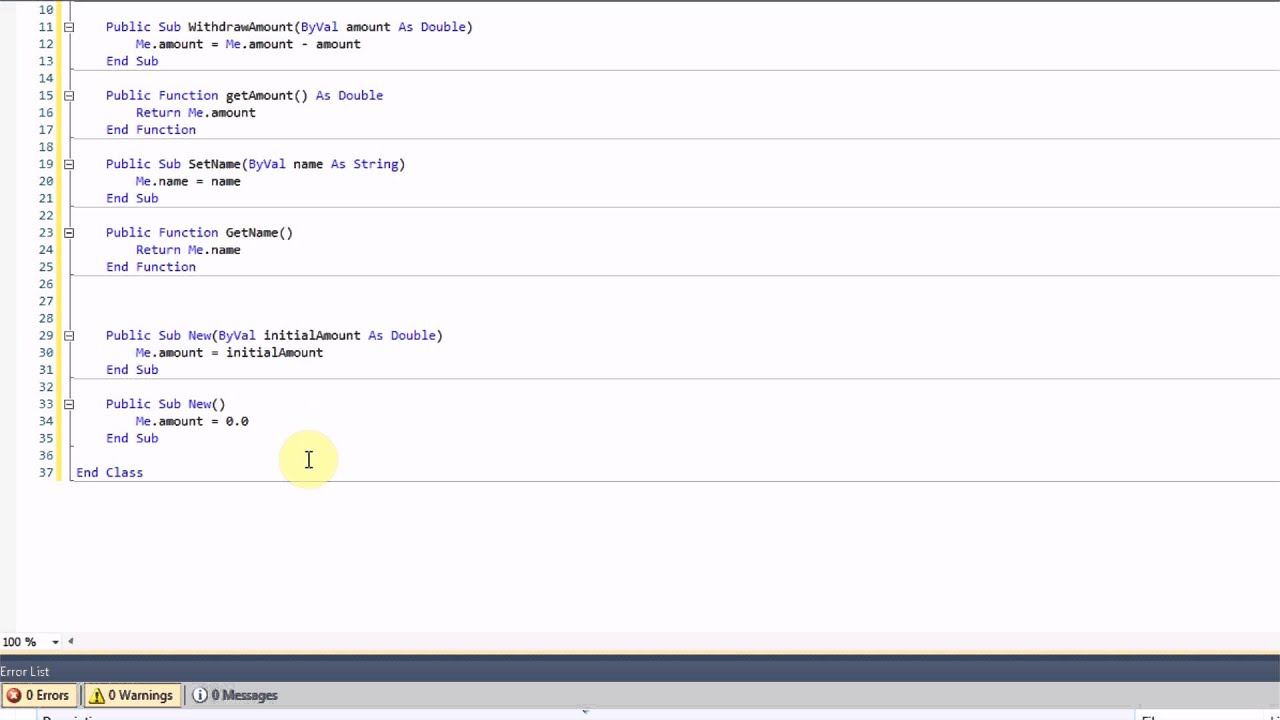 Vb.net - Using Object Oriented Programming