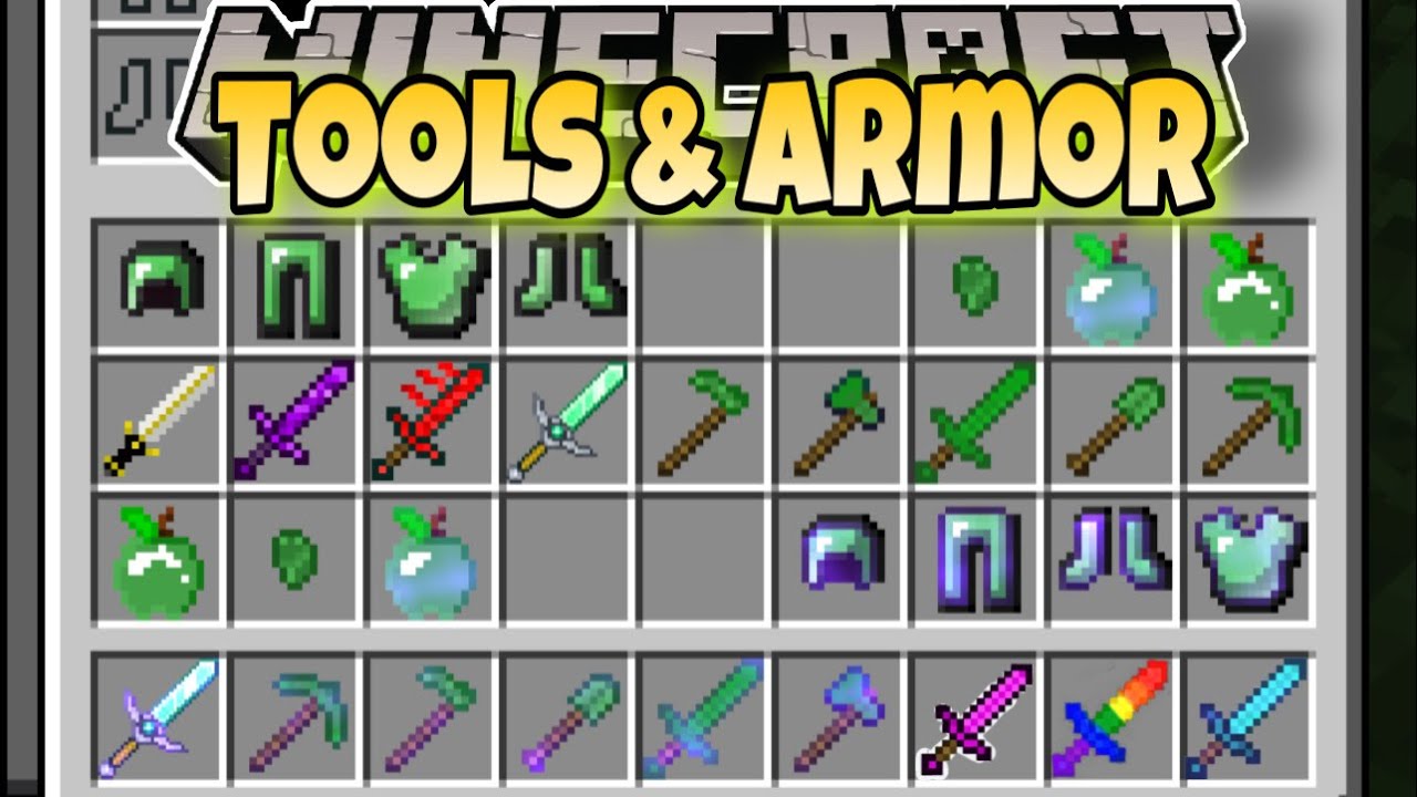 Emerald Tools and Armors Addon ! | Tools & Armor Mod In Minecraft PE