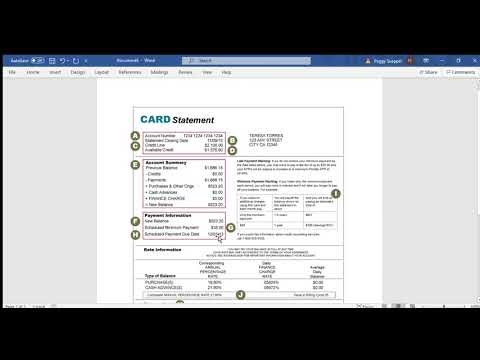 Reading a credit card statement