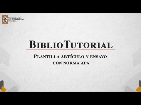 BiblioTutorial Norma APA - Artículo y ensayo