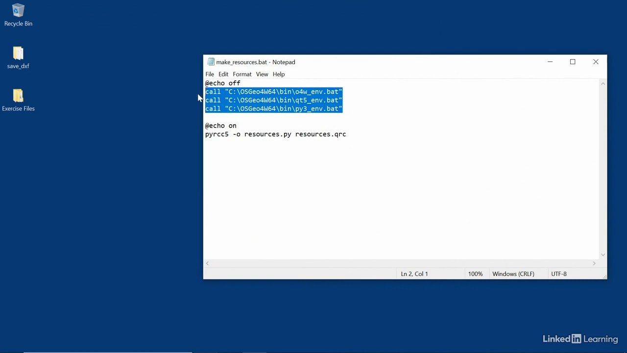 03   Create a batch file to load Python bindings