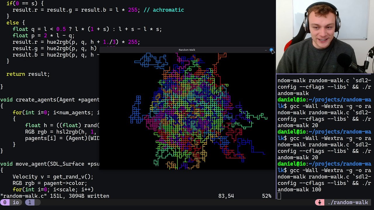 Coding a Random Walk in C