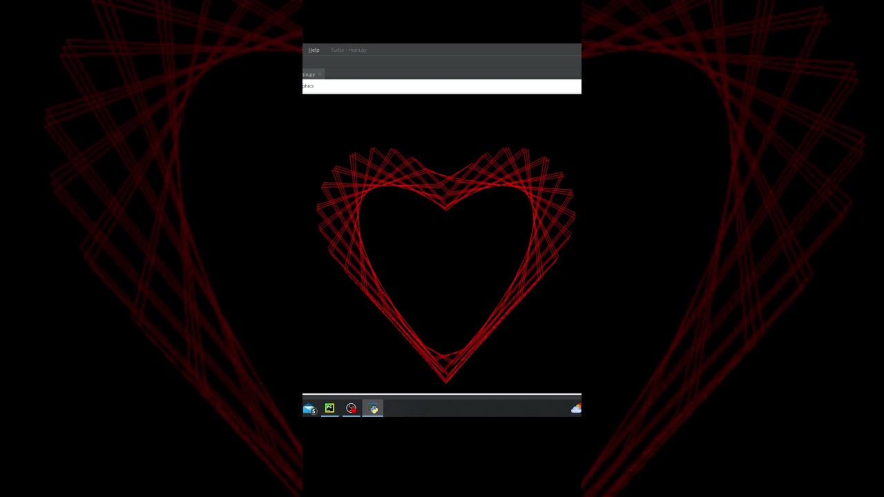 How to draw a heart in python turtle graphics #shorts