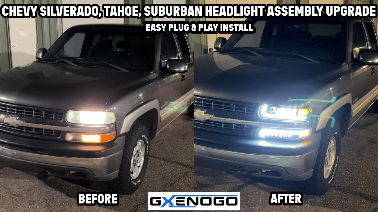 Gxenogo LED Headlight Assembly Chevy Silverado, Tahoe, And Suburban Must Have Upgrade