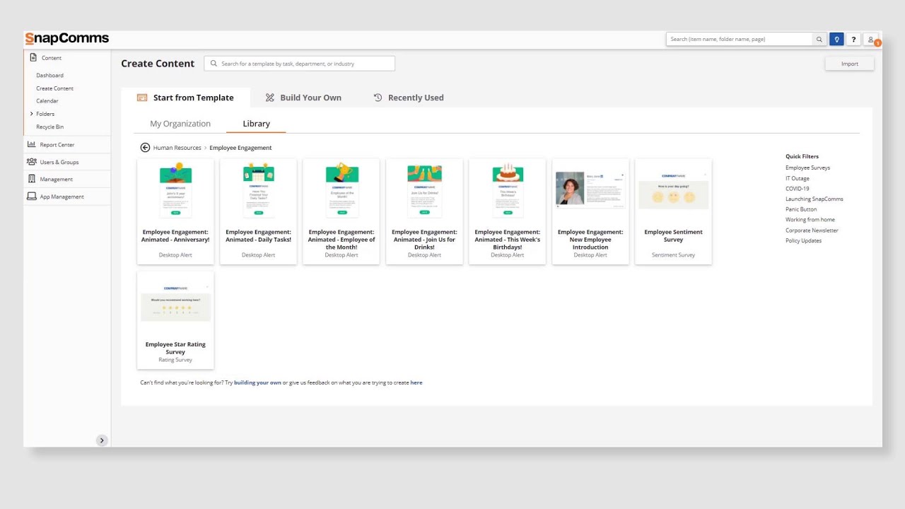 SnapComms   Create Content Overview