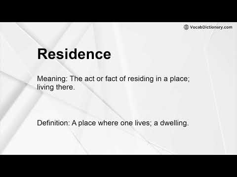 Residence Meaning