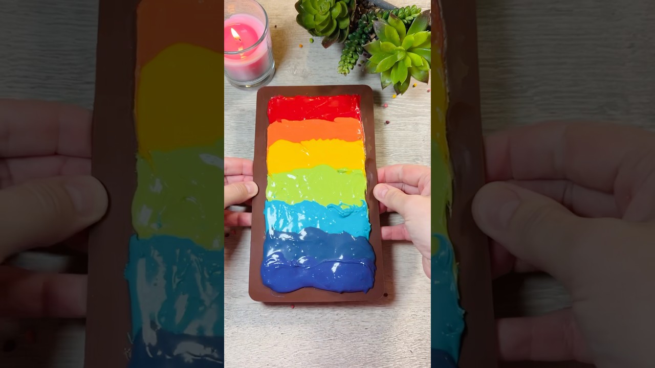 First Ever Rainbow Dubai Chocolate 🤩🌈💖🍫 #rainbowchocolate #rainbowdubaichocolate #chocolates