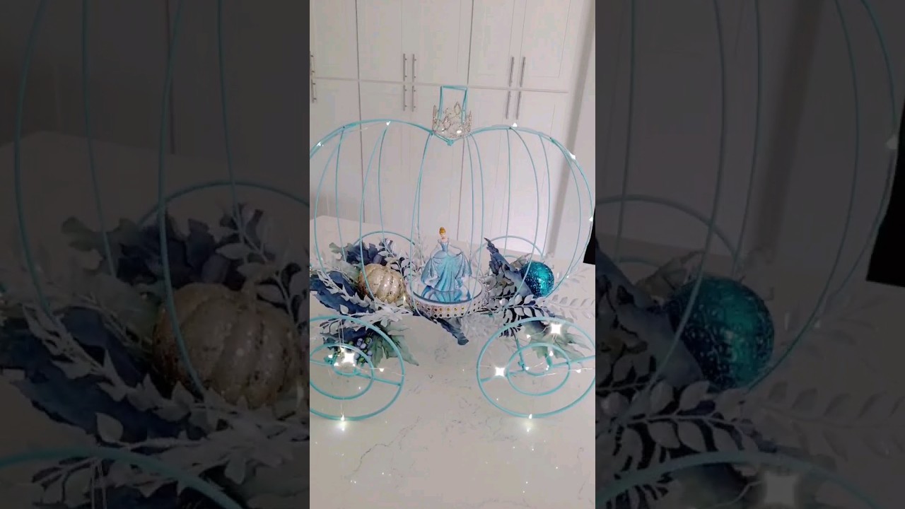 🩵✨️DIY Cinderella Carriage #Centerpiece #decor #princess #dollartree #viralshort #viral #crafts