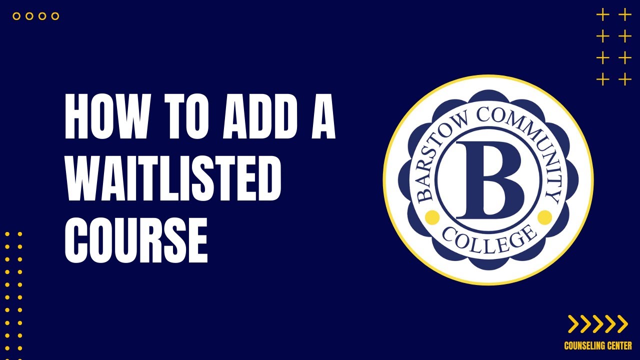 How to add a Waitlist Course