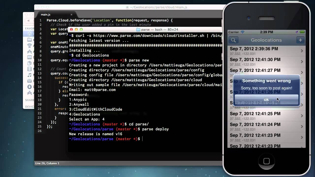 Parse Cloud Code Tutorial