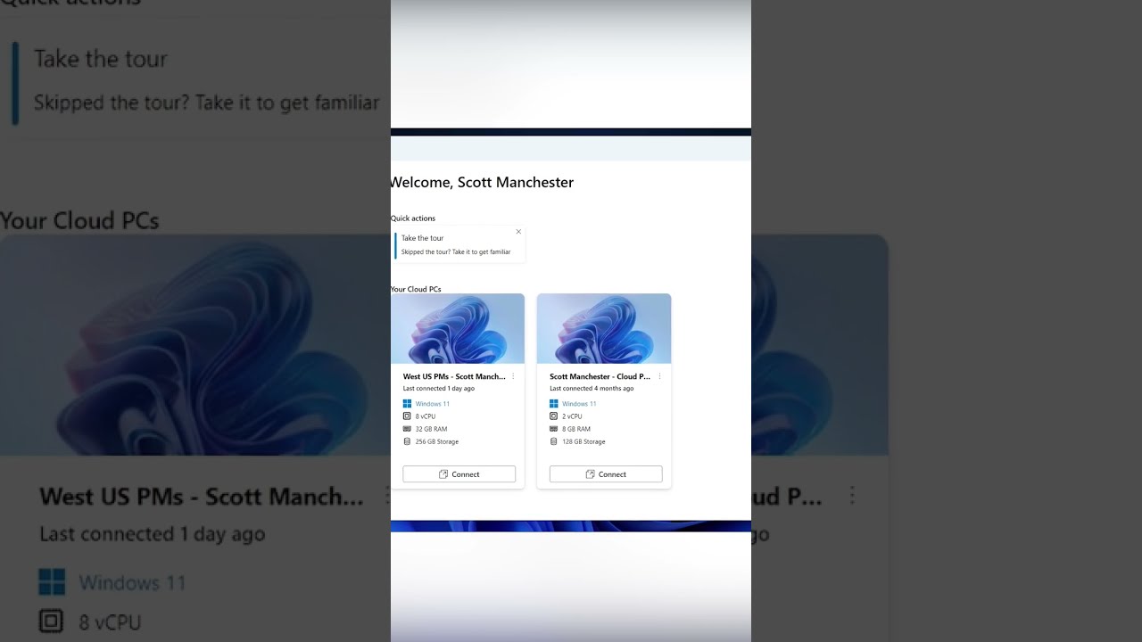 Access Cloud PCs using Windows 11.