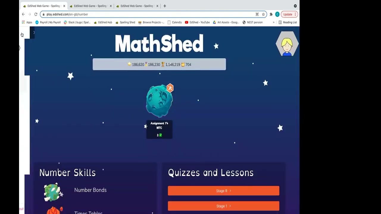 Pupil game screen on MathShed