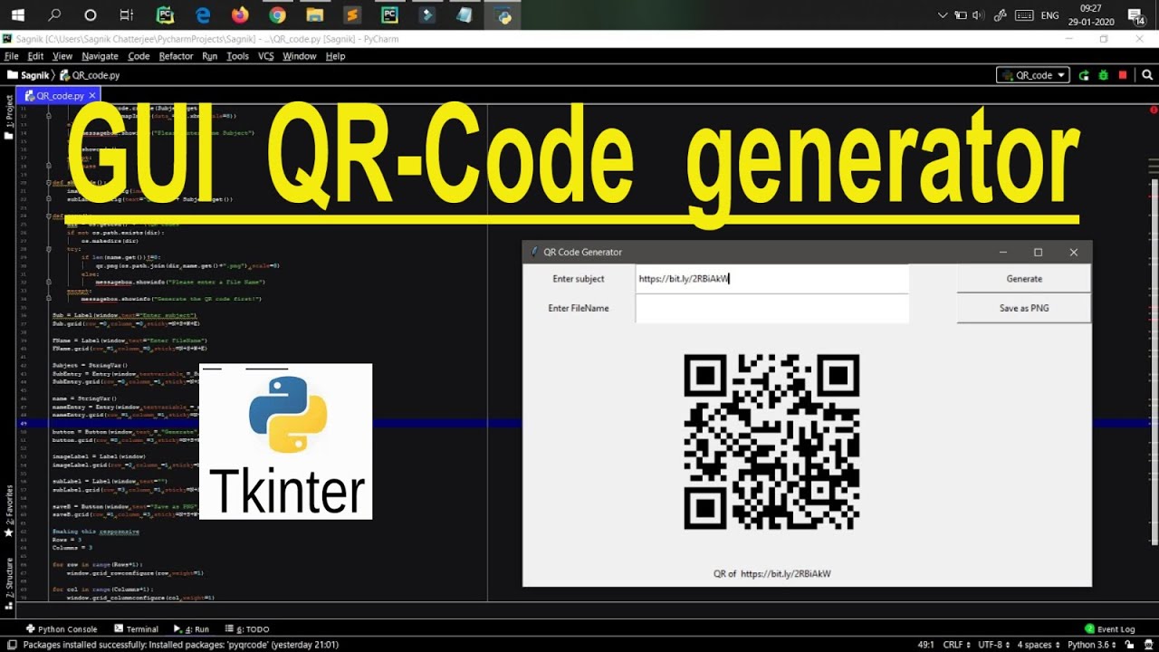 How to generate QR code using Python and Tkinter GUI | Learn Overflow