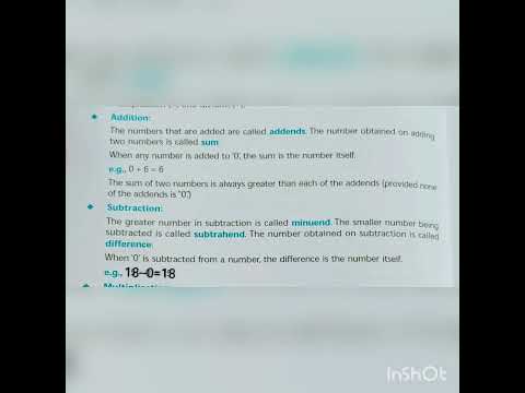 Maths:: Definition of Addition and Subtraction