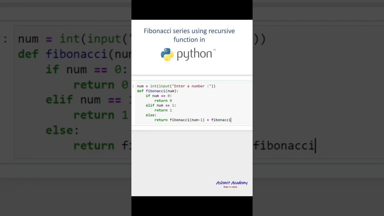 Fibonacci series using recursive function in Python