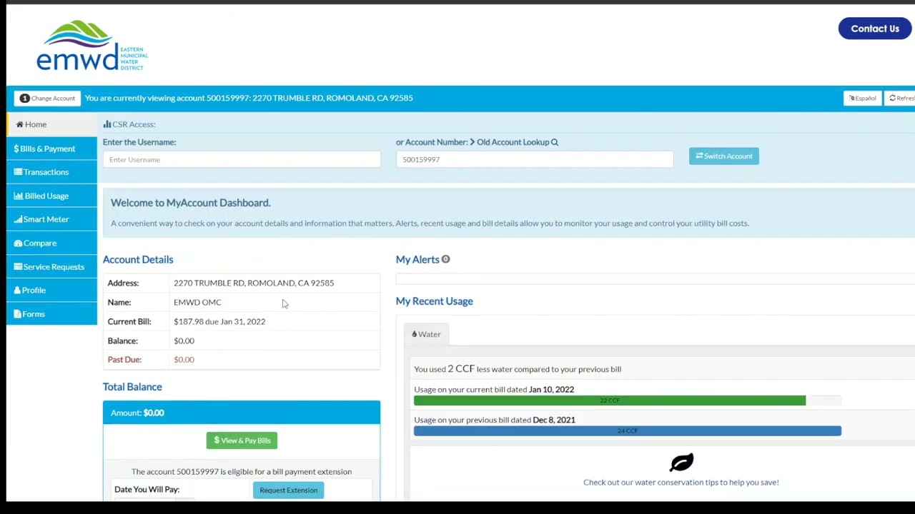 Pay Your Bill Using My Account
