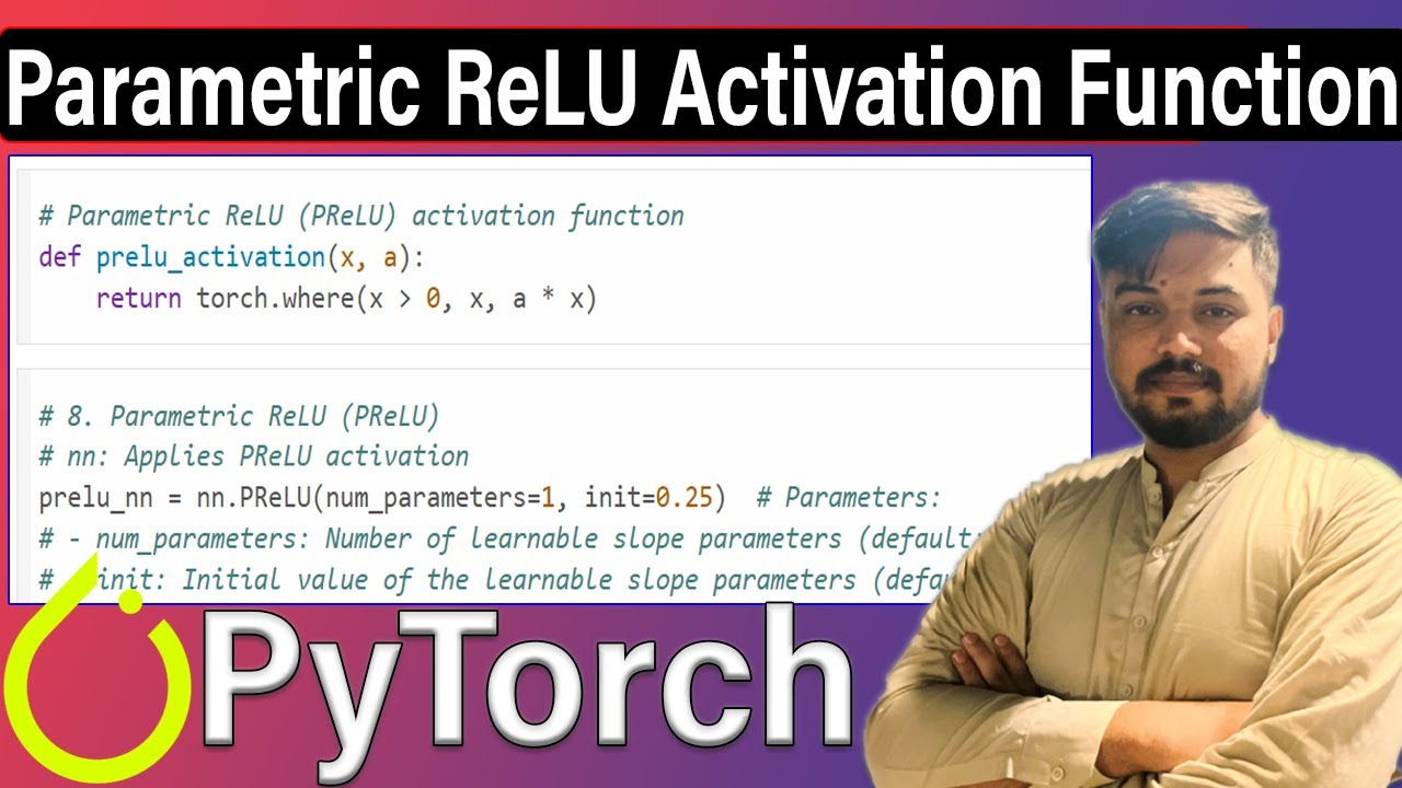 Coding the Parametric ReLU (PReLU)  Activation Function in PyTorch: Step-by-Step Guide