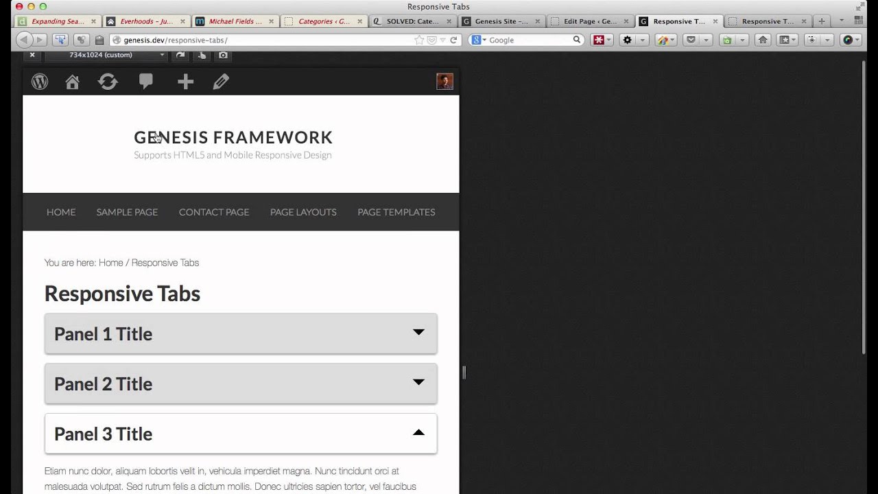 Responsive-Tabs jQuery script in WordPress