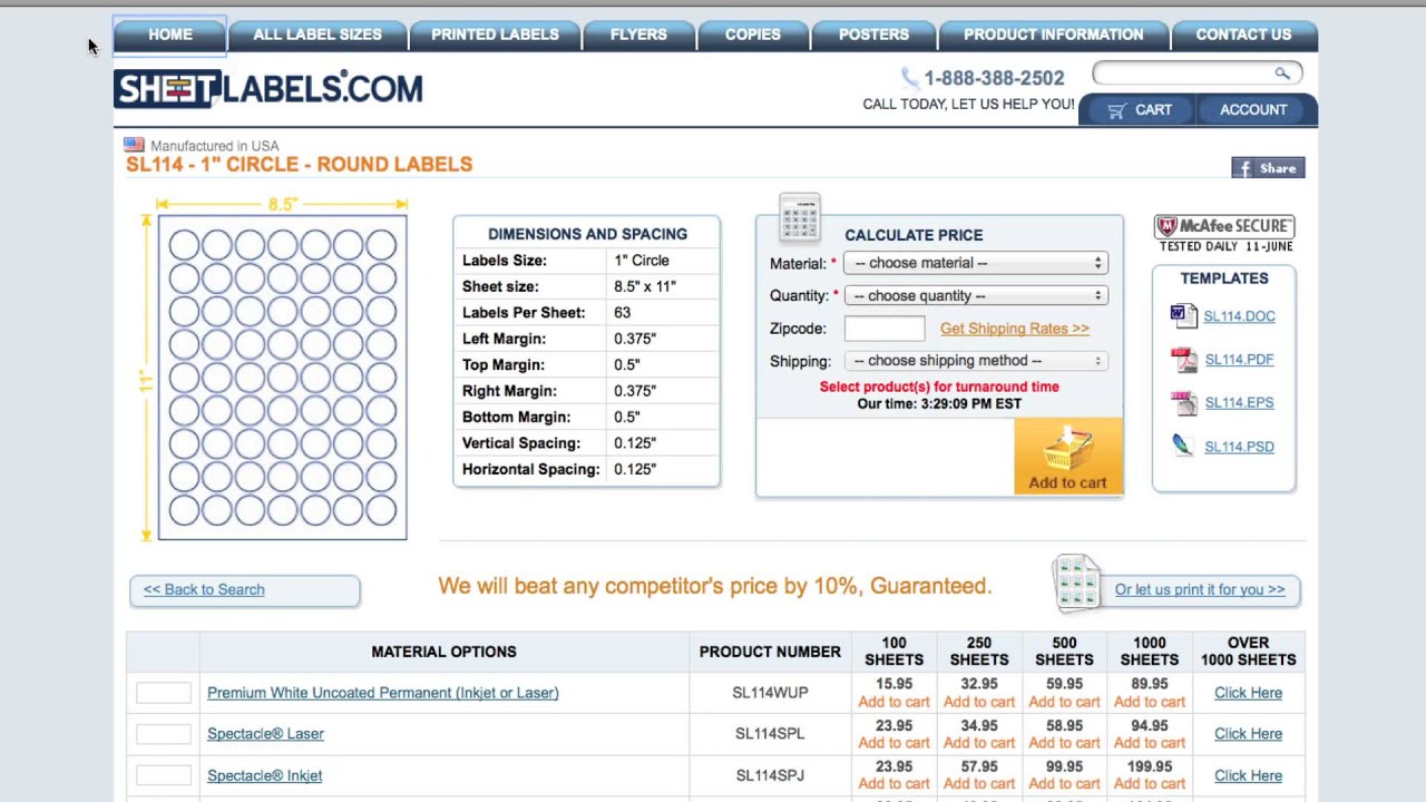 Search For Labels By Size