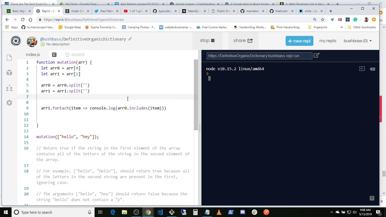 Basic Algorithm Scripting Mutations Solution - freeCodeCamp