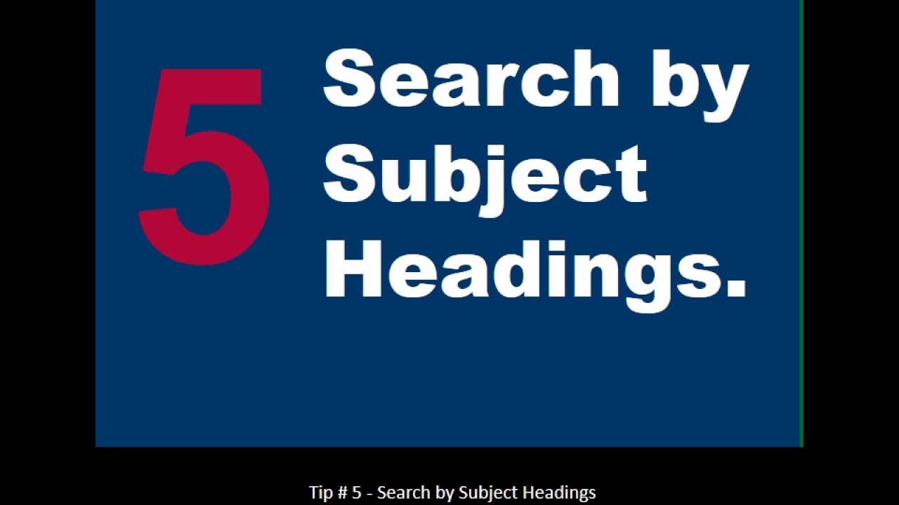 10 Tips for Searching Health Databases