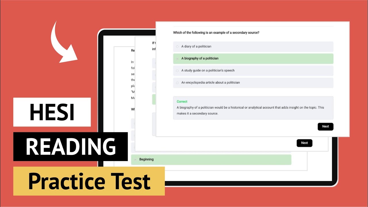 HESI A2 Practice Test Reading 2024 (with Explained Answers)