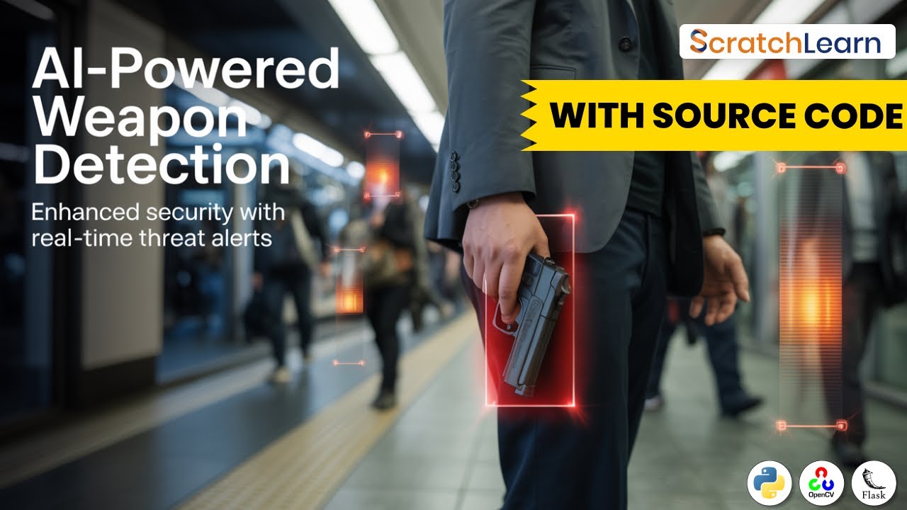 AI Weapon Detection System | Real-Time Object Detection Python YOLOv8 OpenCV Project + Source Code