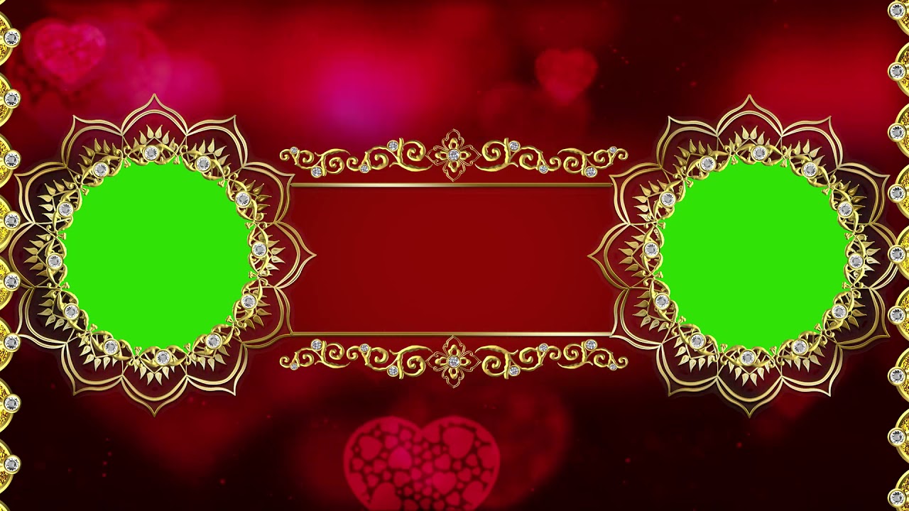 wedding green screen invitation frame without text video effect hd - Golden wedding frame animation