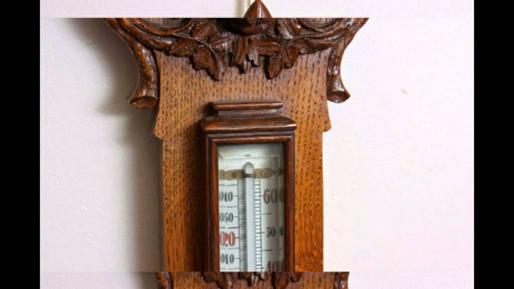 Honey Oak Aneroid Barometer c1900