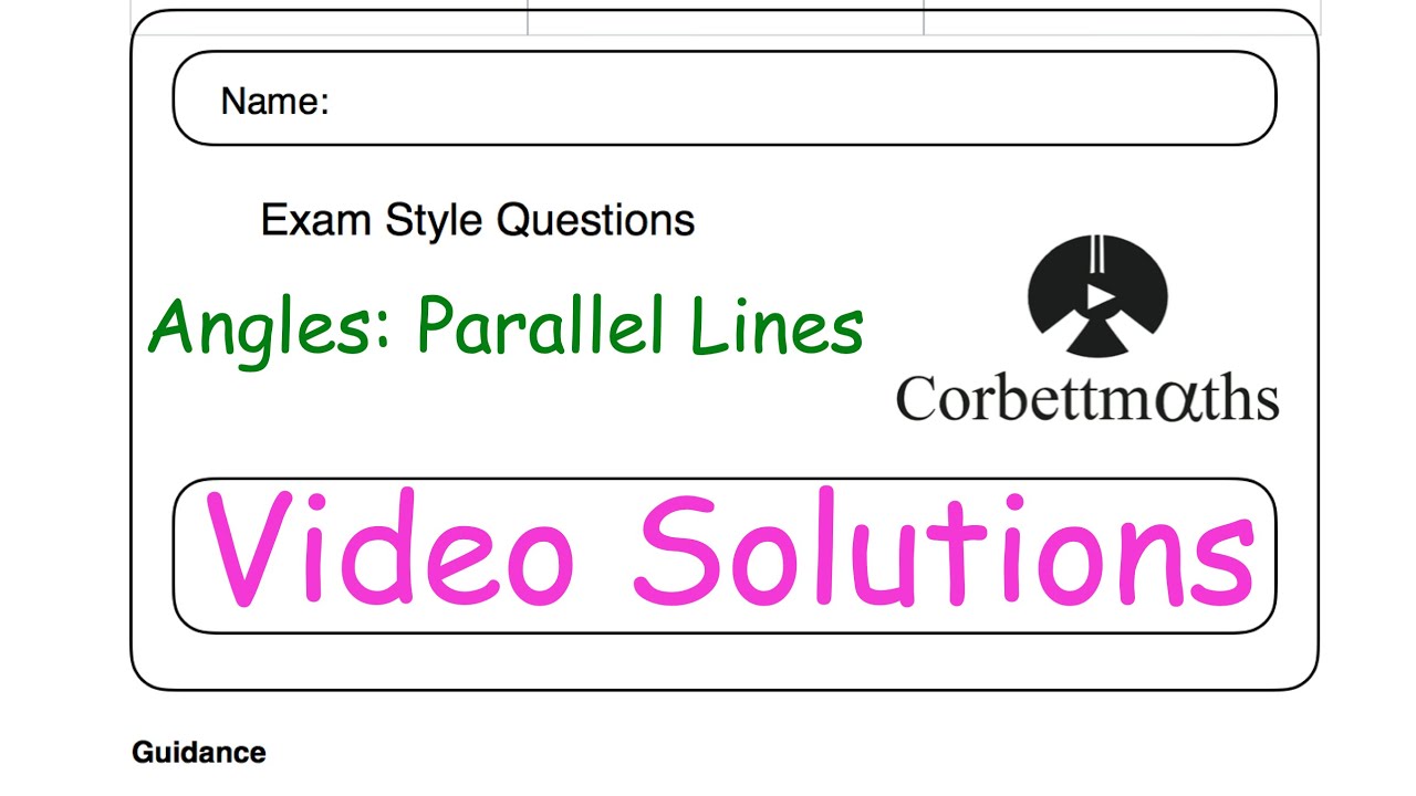 Angles in Parallel Lines Answers - Corbettmaths
