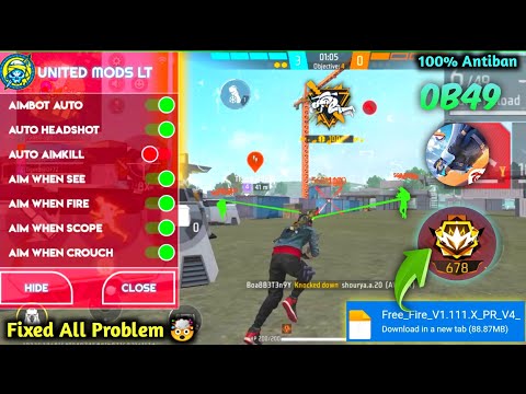 Free Fire Mod Menu Hack ๐ฅ | United Mod Menu v4 OB49 ๐ | 100% Working All Device ๐ฟ